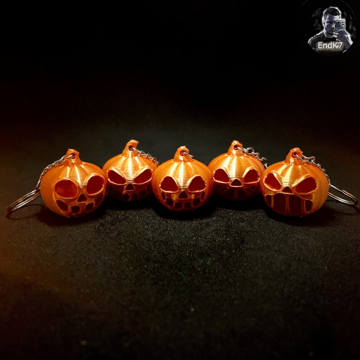 3D Printable Halloween Pumpkin Keychain - 5 Variations - No Supports ...