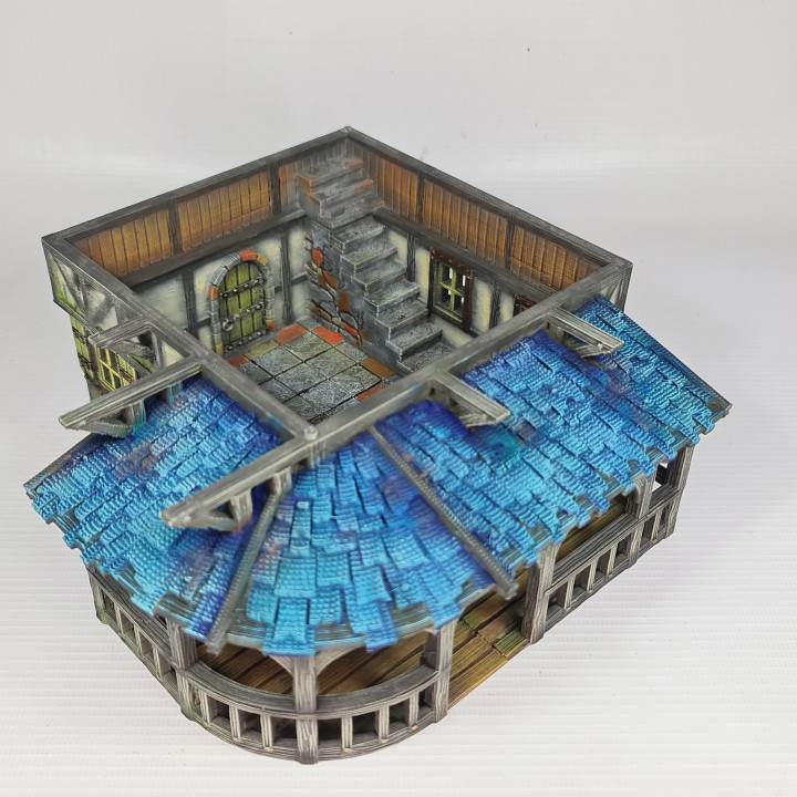 3D Printable The Cobalt Dragon - Medieval Town Set by Adrian