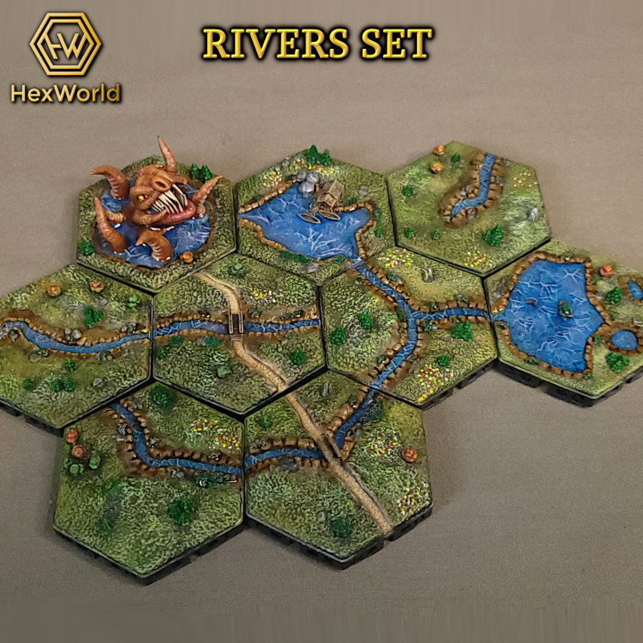 3D Printable Rivers Set by Hexworld