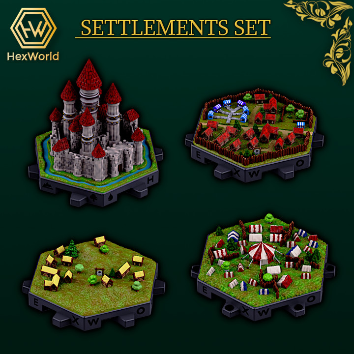 3D Printable Settlements Set by Hexworld