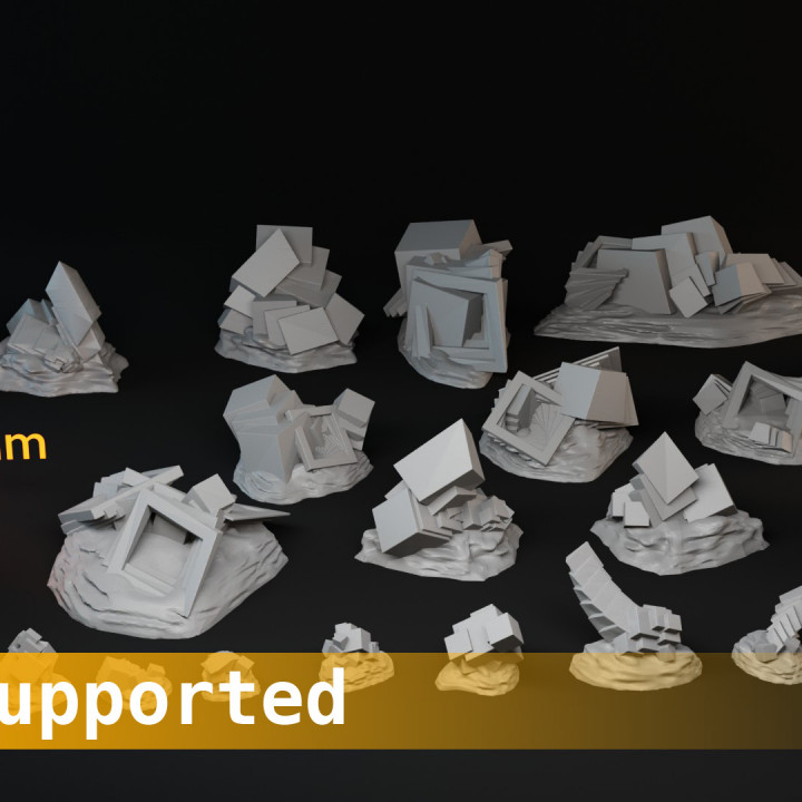 3D Printable Crystal Quad style Formation Set Full by WombArt