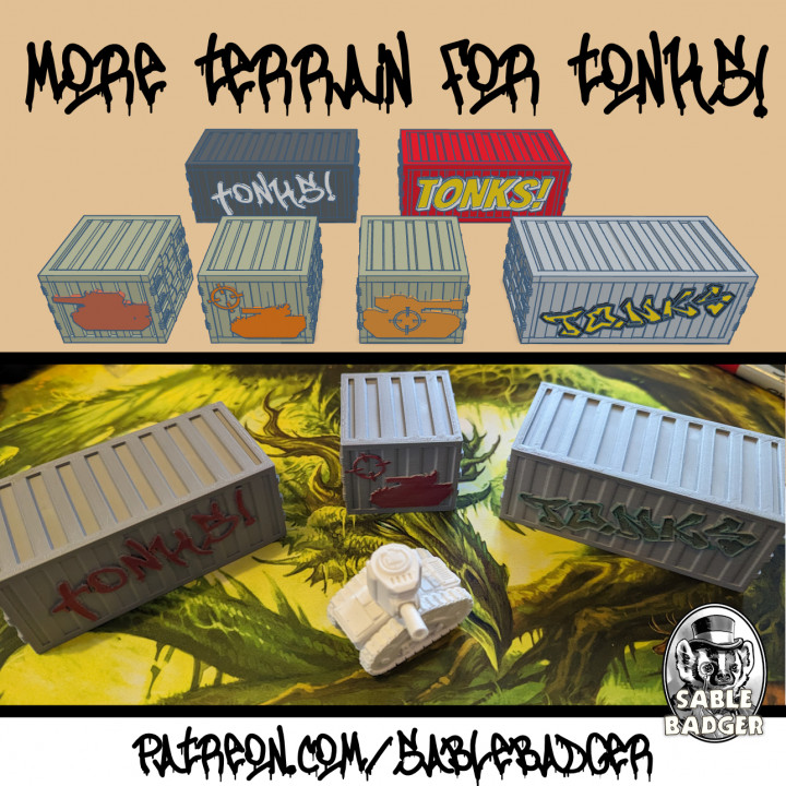 3D Printable Tanks, Terrain and Tokens for TONKS! by brander roullett