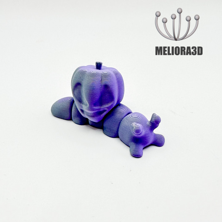 3D Printable M3D - Flexi Baby Snail with Pumpkin Shell by Meliora3D