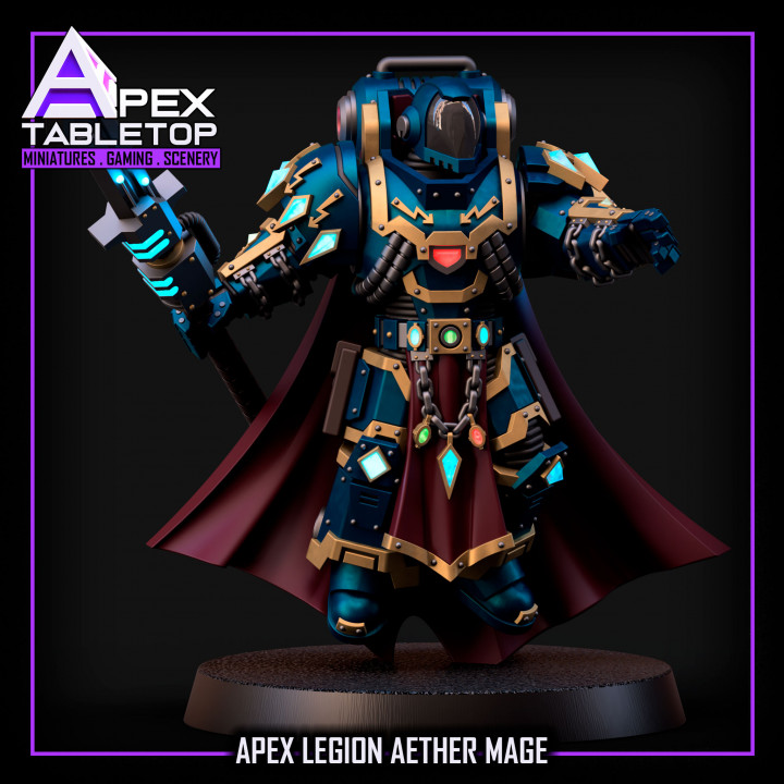 3D Printable Apex Legion Aether Mage by Apex Tabletop