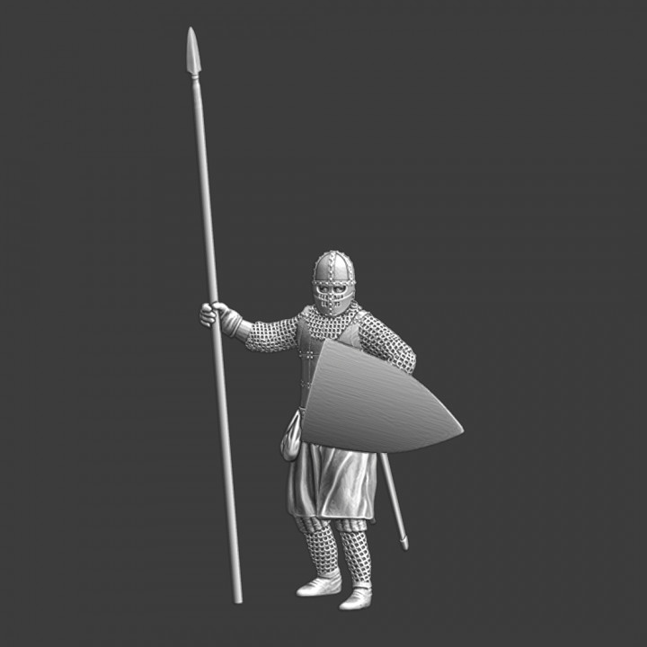 3D Printable Medieval guard soldier on duty by Northern Crusades Miniatures