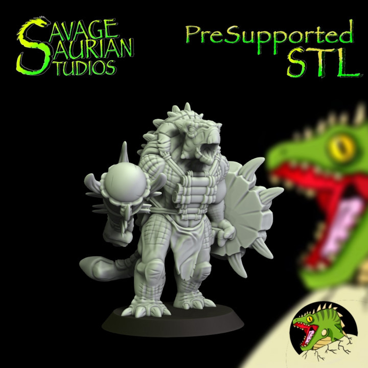 3D Printable Ankanlos Shield Braves - Lizardmen by Savage Saurian Studios