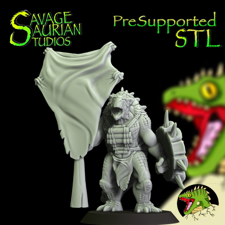 3D Printable Ankanlos Shield Braves - Lizardmen by Savage Saurian Studios