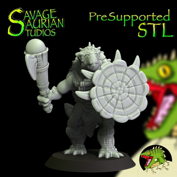 3D Printable Ankanlos Shield Braves - Lizardmen by Savage Saurian Studios