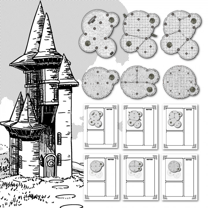 3D Printable The Wizard Tower - 6 Level Printable Map Set (TWT) by ...