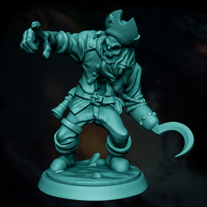 3D Printable Undead Zombie Pirate Captain Crew by Monster Atlas 3D Printable Undead Zombie Pirate Captain Crew by Monster Atlas