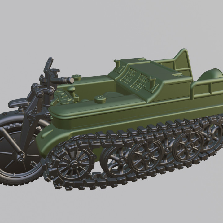 3D Printable Sd.Kfz.2 - Kettenkrad (Germany, WW2) by Wargame3d