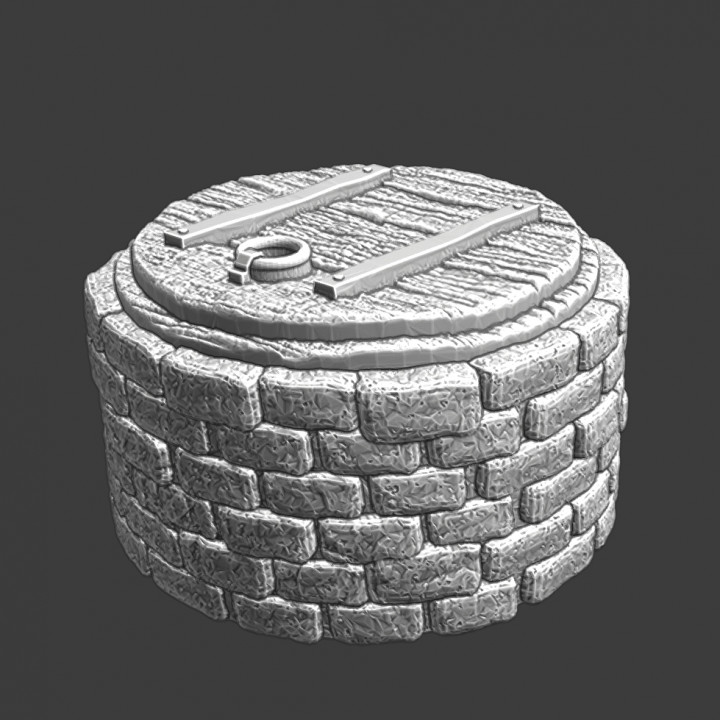 3D Printable Model of well with lid by Northern Crusades Miniatures