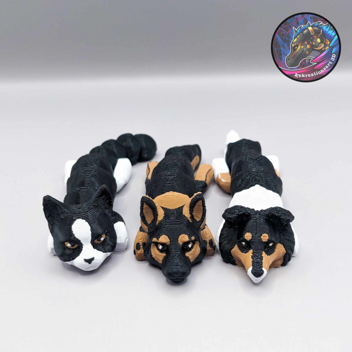 3D Printable Baby Dog and Cat Flexi Keychains (Set of 8) by Kirsten M