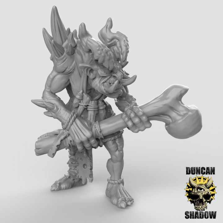 3D Printable Chaos Trolls with Great Weapons (pre supported) by Duncan ...