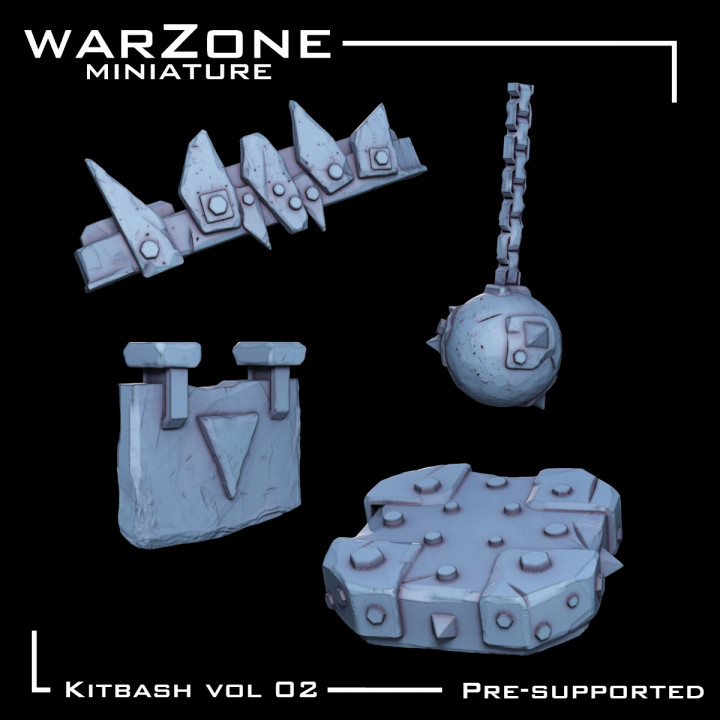 3D Printable Kitbash Vol.02 Ork / 40 Unique pieces by WarZone Miniature