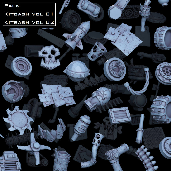 Téléchargement Kitbash Vol.1/2 Ork / 80 Unique pieces par WarZone Miniature