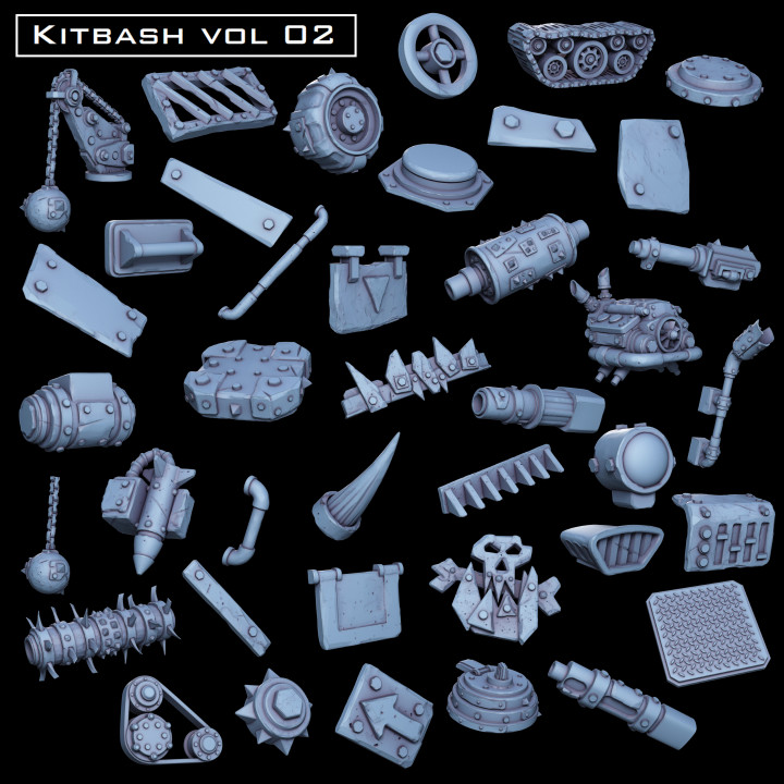 Téléchargement Kitbash Vol.1/2 Ork / 80 Unique pieces par WarZone Miniature