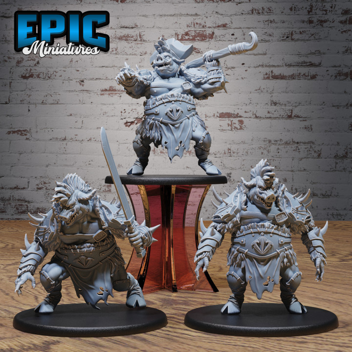 3D Printable Boar Folk Outlaw Set / Wereboar Bandit / Evil Horned ...