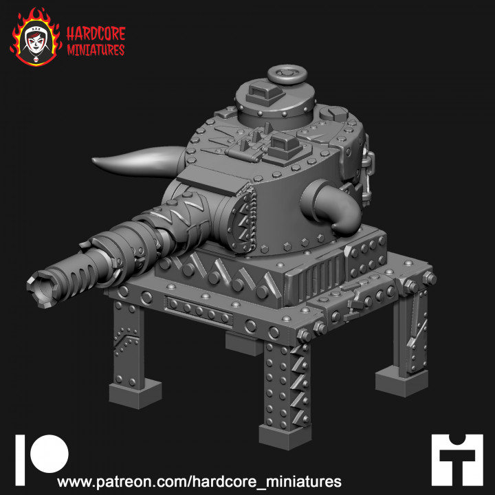 3D Printable Turrets and Platform for Orc Battlewagon by Hardcore ...