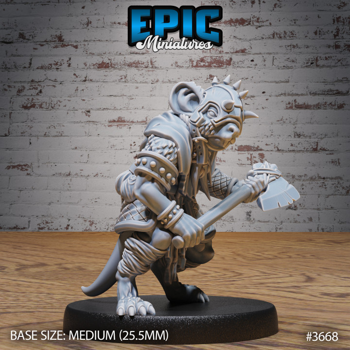 3D Printable Mice Folk Raider Axe / Rat Warrior / Mouse Fighter ...