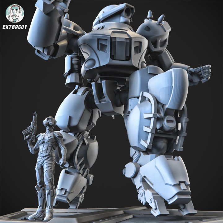 3D Printable Overweight Gear Jaeger100mm Plus Pilot by Extra Guy