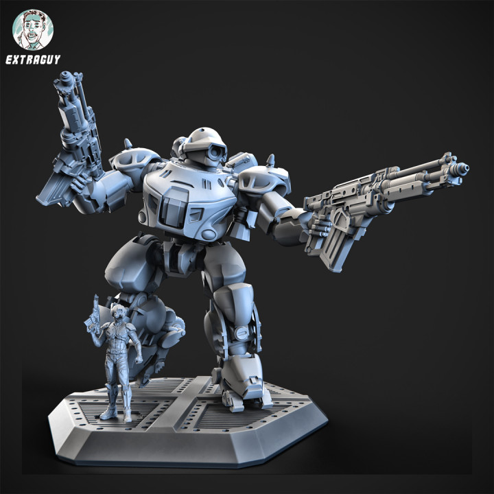 3D Printable Overweight Gear Jaeger100mm Plus Pilot by Extra Guy