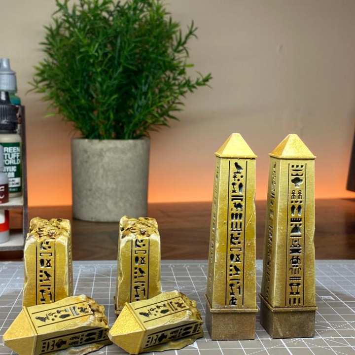 3D Printable Ancient Obelisk - Highlands Miniatures by Highlands Miniatures
