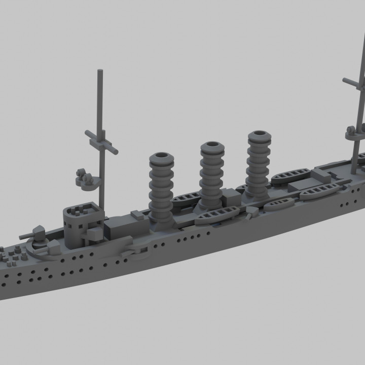 3D Printable WW1 Imperial German Navy Dresden class cruiser by Lee McColl