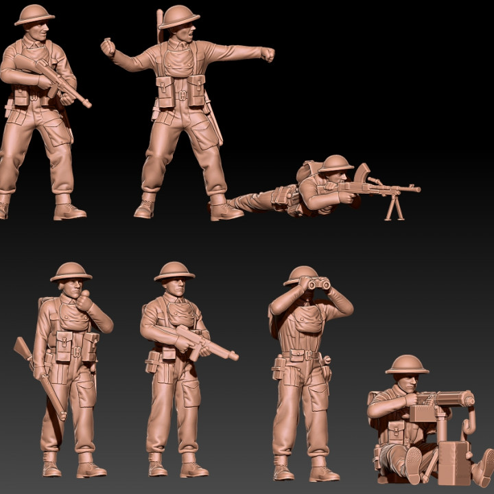 3D Printable ww2 BEF set 2 by Kozak miniatures