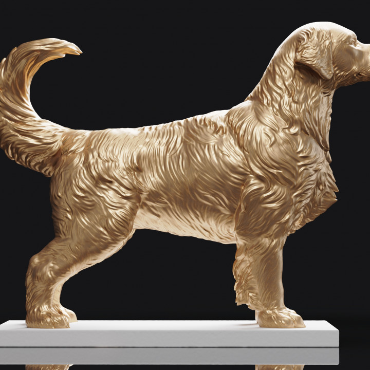 3D Printable Golden Retriever by Art of V