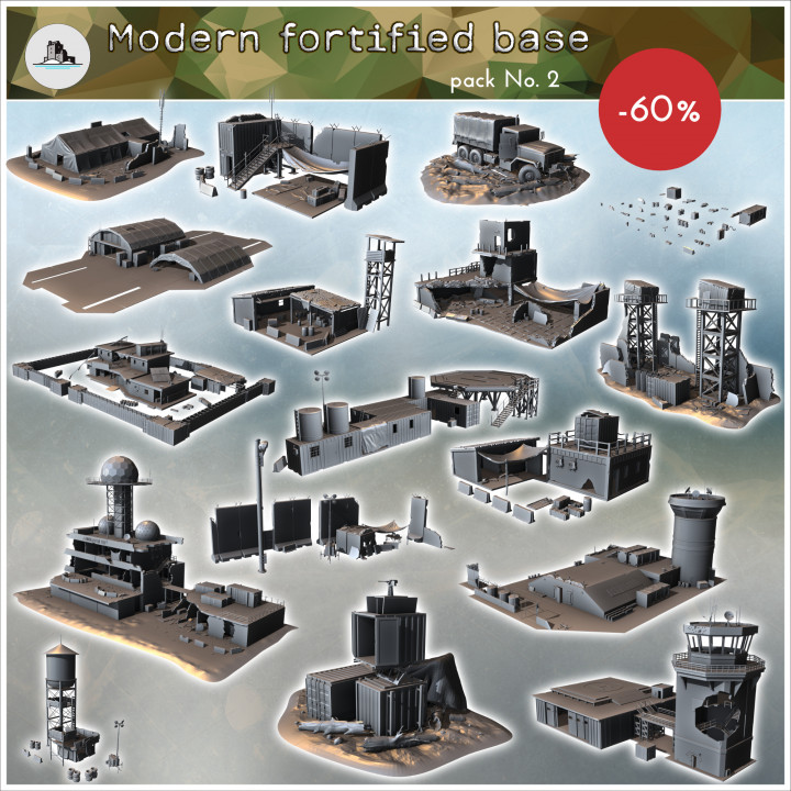 3D Printable Modern fortified base pack No. 2 - Cold Era Modern Warfare ...