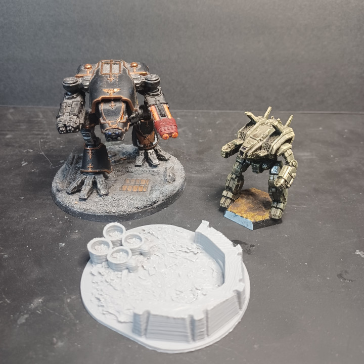 3D Printable Destroyed Mech Bunker with Coolant Pool MilD013 by Wargame ...