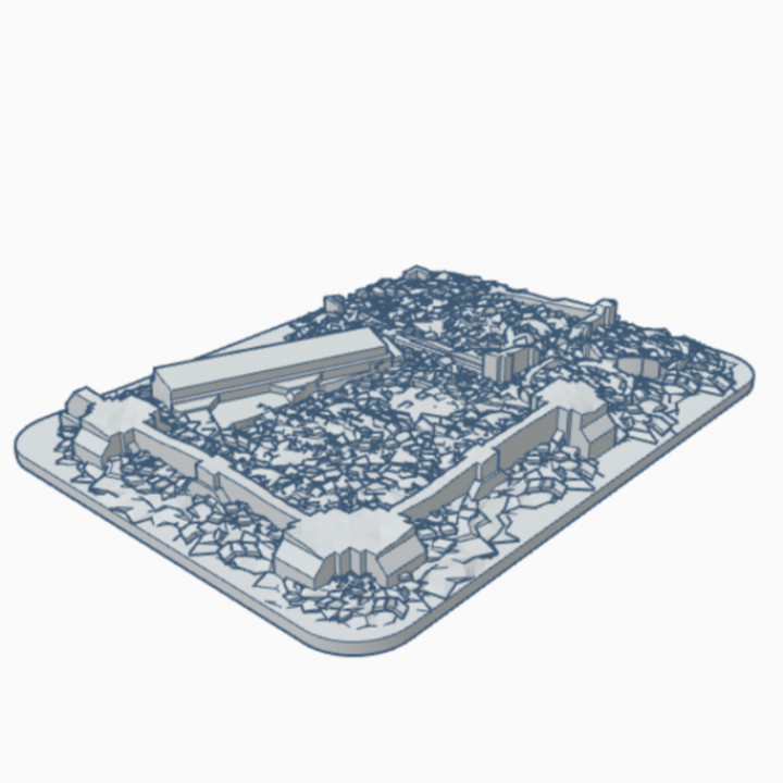 3D Printable Destroyed Mech Garage MilD021 by Wargame Forge