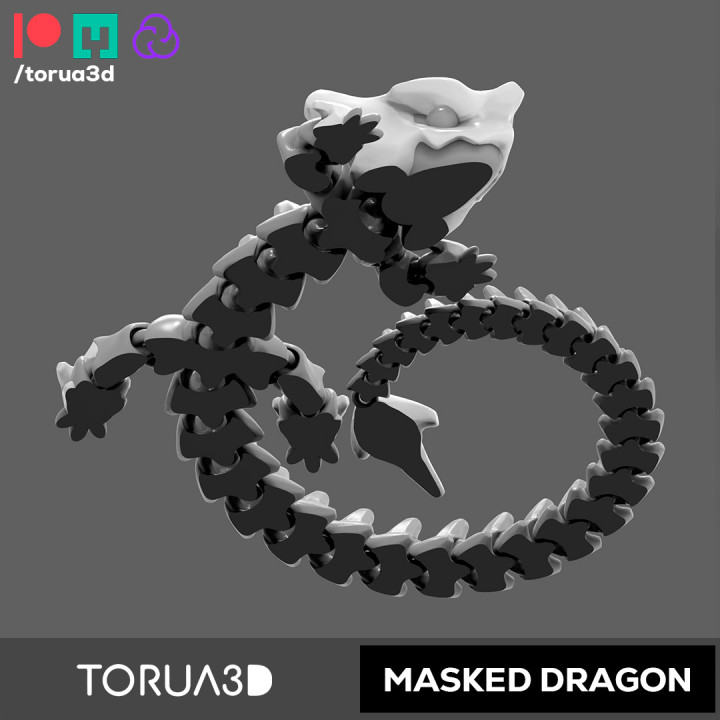 3d Printable Articulated Dragon 011 Stl File No Supports Print In