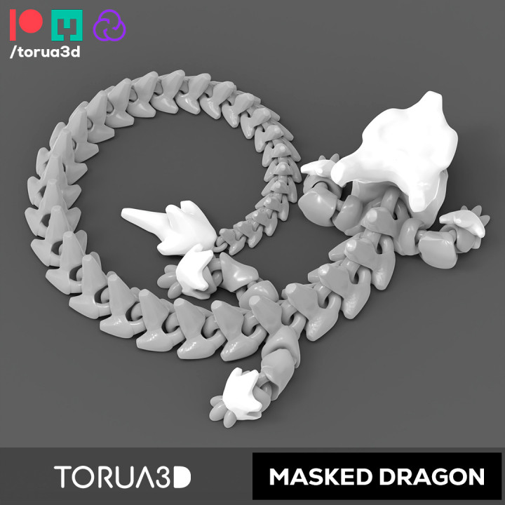 3d Printable Articulated Dragon 011 Stl File No Supports Print In
