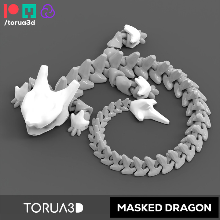 3D Printable Articulated Dragon 011 - STL File - No supports - Print in ...