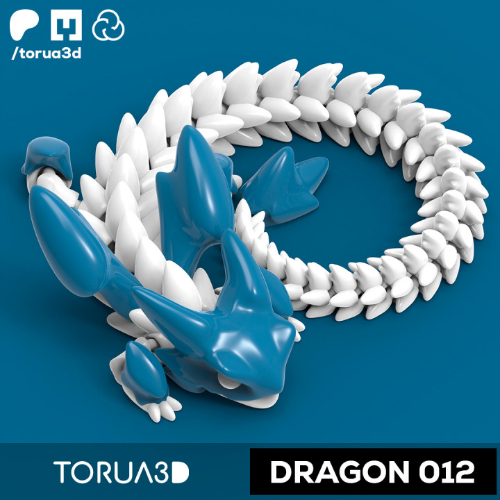 3D Printable Articulated Dragon 012 - File STL - No supports - Print in ...