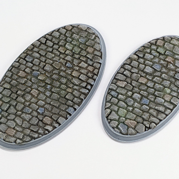 3D Printable 33 Piece Cobblestone Base Set by Custom Miniature Maker