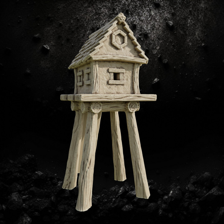 3D Printable Wood Watchtower 2 by Galandir's Pit & Cie