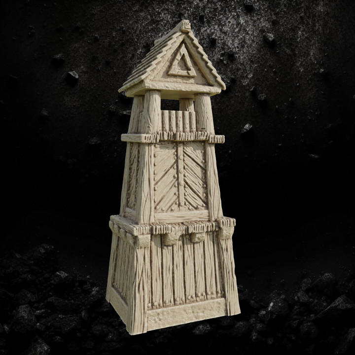 3D Printable Wood Watchtower 3 by Galandir's Pit & Cie