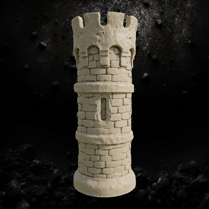 3D Printable Stone Castle Tower by Galandir's Pit & Cie