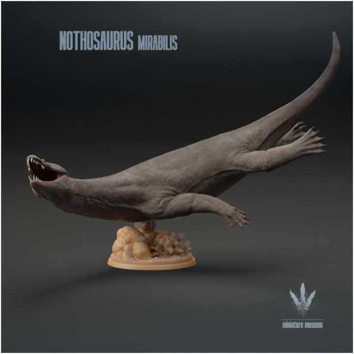 3D Printable Nothosaurus mirabilis : The False Lizard by Miniature Museum