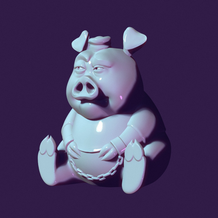 3D Printable funny pig toy in handcuffs by Viktoriya Kabanova