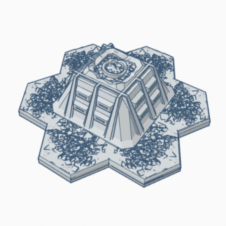 3D Printable Ruined Weapons Emplacement with Hex Base MilRHB024 ...