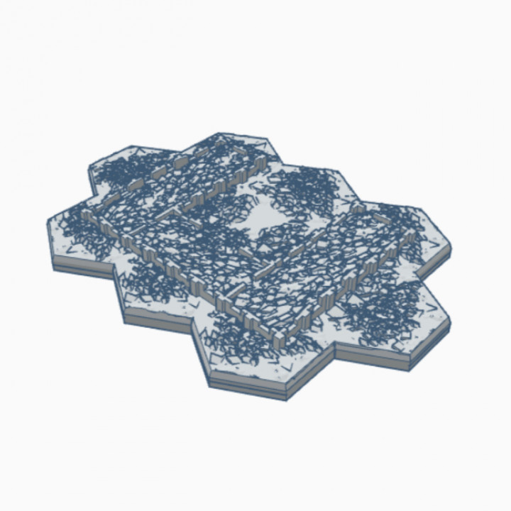 3D Printable Destroyed Military Barracks with Hex Base MilDHB004 by ...