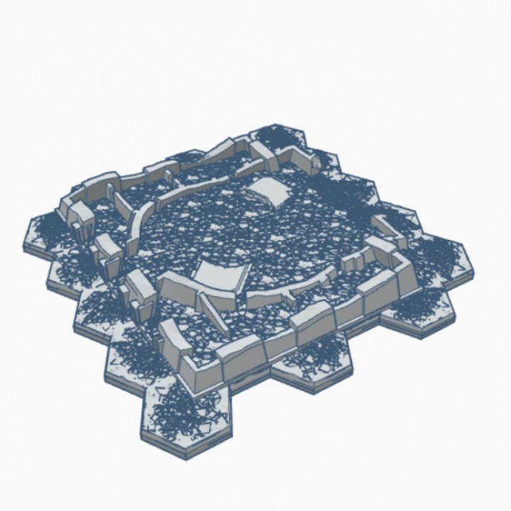 3D Printable Destroyed Hardened Mech Factory with Hex Base MilDHB023 by ...