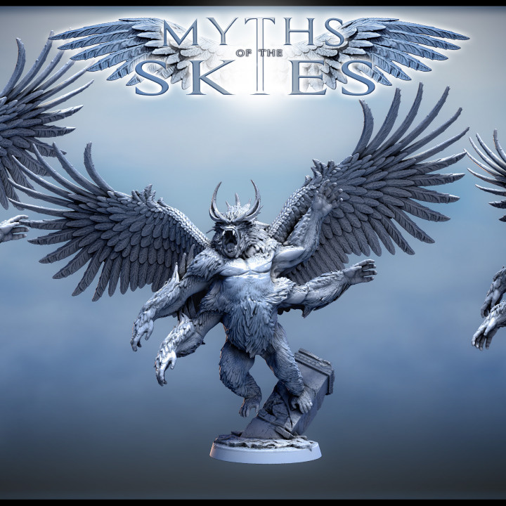 3D Printable Girallon Winged (All 3 poses) by Mini Monster Mayhem