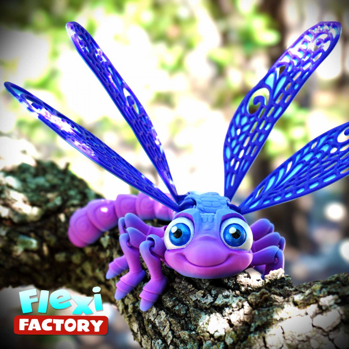 3D Printable FLEXI FACTORY PRINT-IN-PLACE DRAGONFLY by Flexi Factory