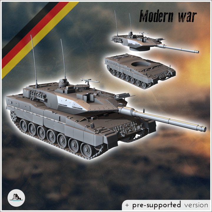 3D Printable Leopard II 2 A7 German main battle tank - Cold Era Modern ...