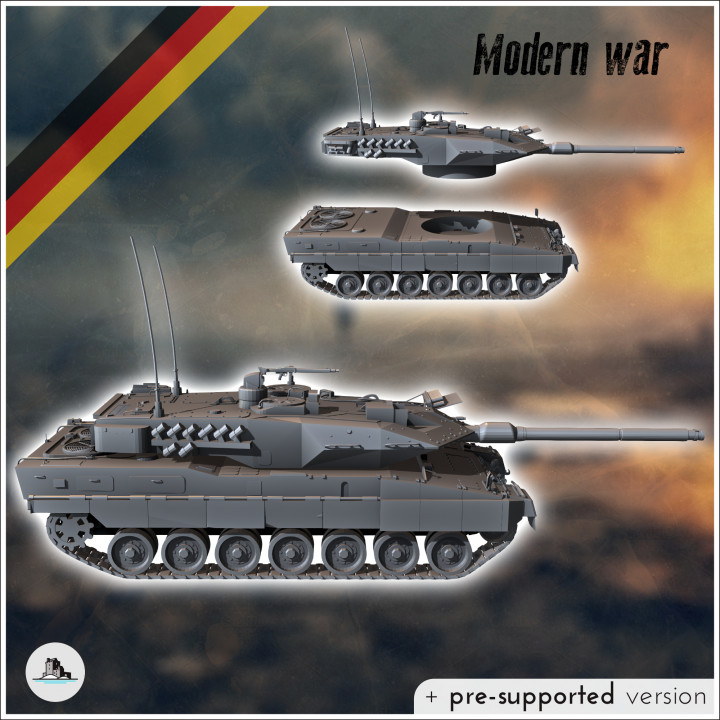3D Printable Leopard II 2 A7 German main battle tank - Cold Era Modern ...